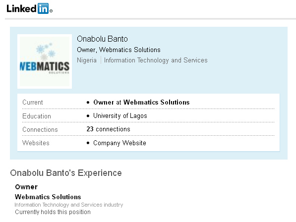 Onabolu Banto - Stop 419 Scams and Scammers